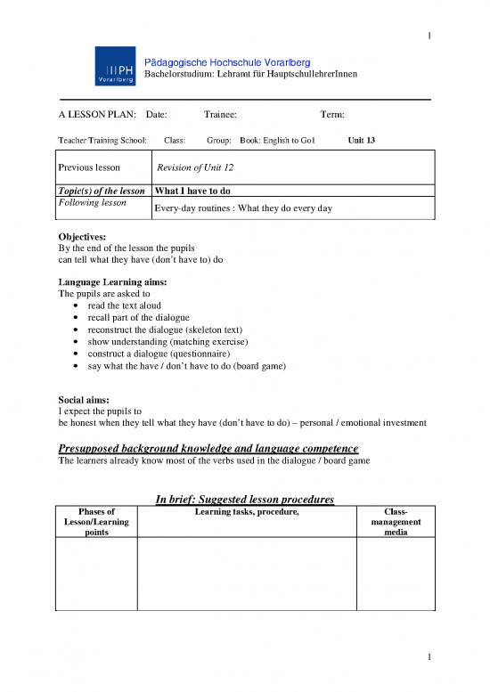 Lesson Plan Speaking