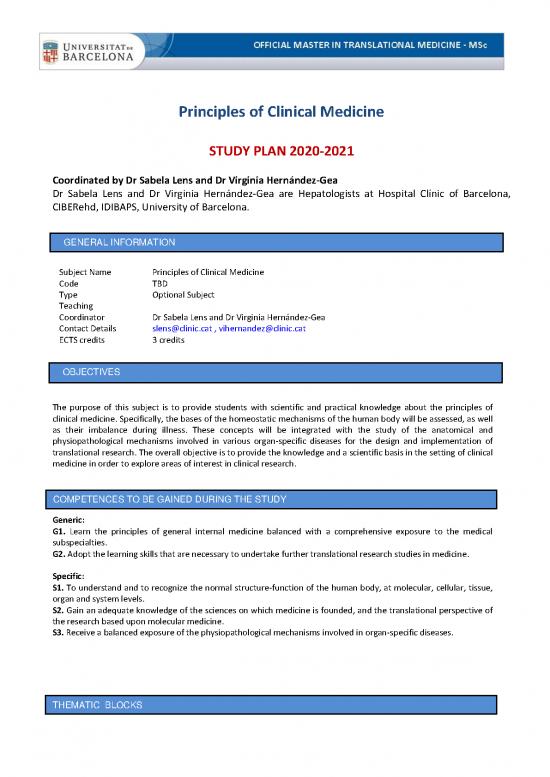 Medicine Pdf 115653 | Principles Of Clinical Medicine Study Plan 2020 ...