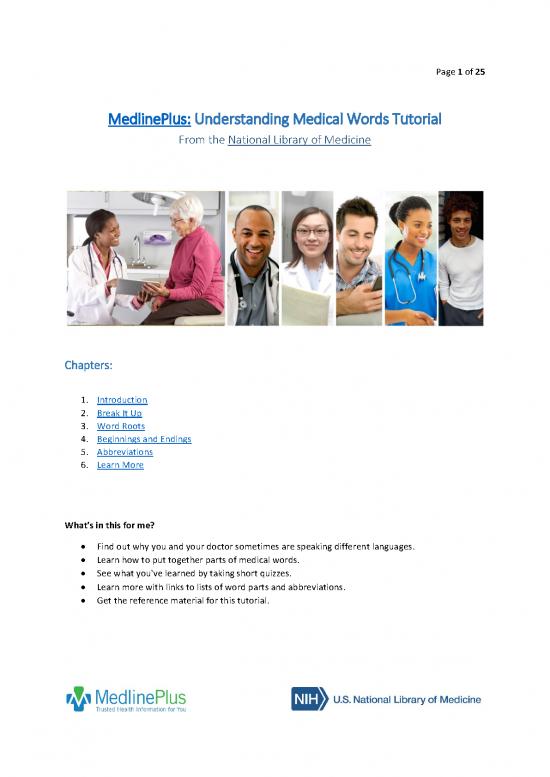 Medicine Pdf 115332 | Tutorial Understanding Medical Words