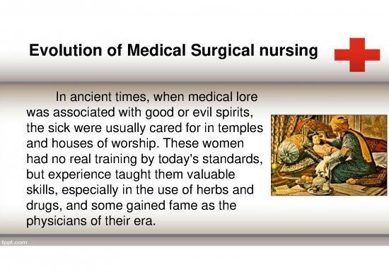Medical Nursing Pdf 117004 | Evolution Of Modern Medicine Surgery