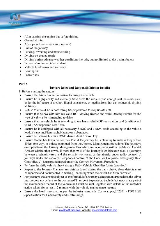 Journey Pdf 116803 | Road Safety Procedure And Journey Management