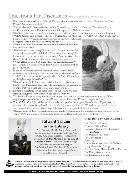 The Miraculous Journey Of Edward Tulane Pdf 117057 | The Miraculous ...