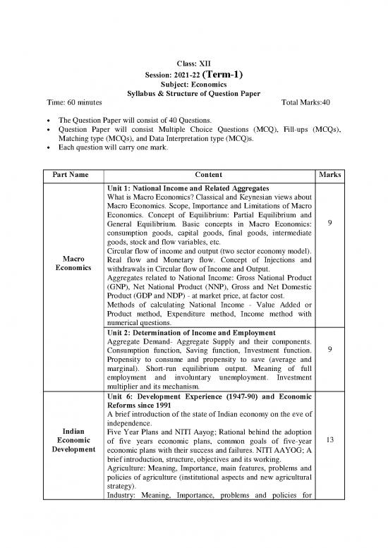 Economics Pdf 117697 | Economics Xii Syllabus & Structure Of Question ... Economics Pdf 117697 | Economics Xii Syllabus & Structure Of Question ...