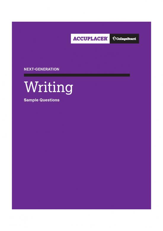 Next Generation Sample Questions Writing