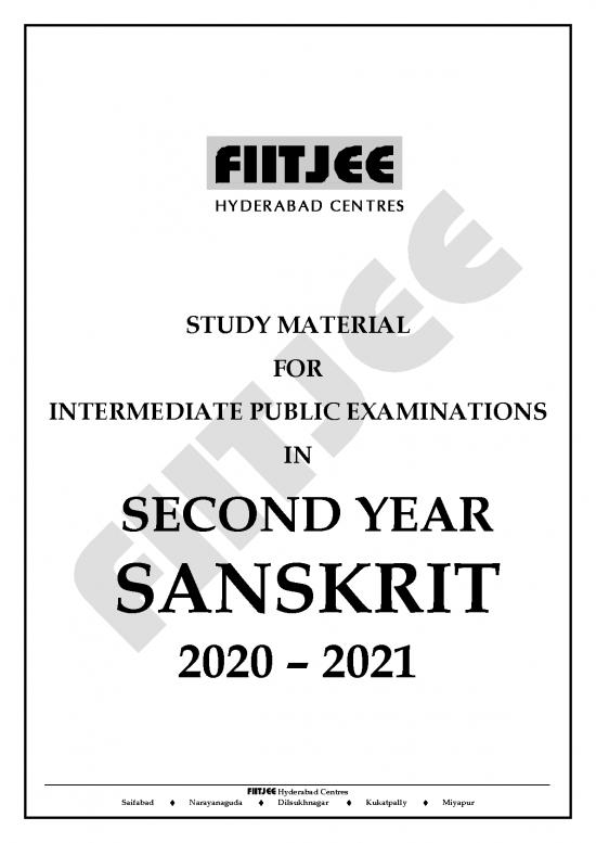 Study Pdf 118608 | Second Year (sanskrit) Ipe Study Pacakage 2020 2021 Final