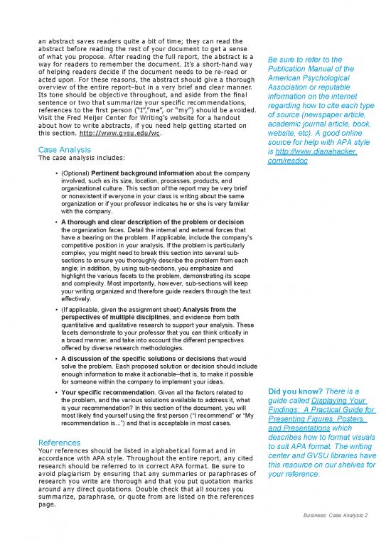 Case Analysis Sample Pdf 119141 | Business Case Analysis Gg Final