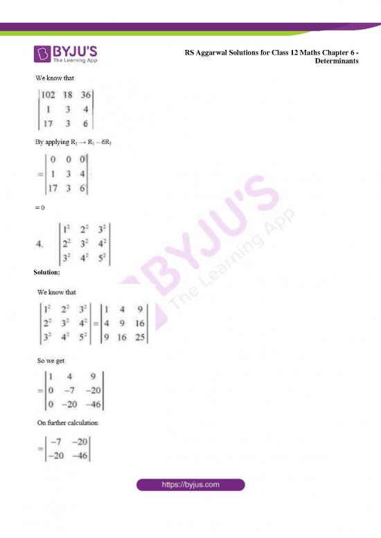 Rs Aggarwal Solutions Class 12 Maths Chapter 6 Determinants Exercise 6b