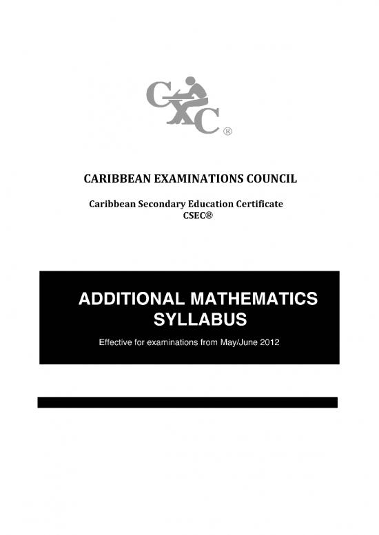 Certification Pdf 120631 | Csec Additional Mathematics