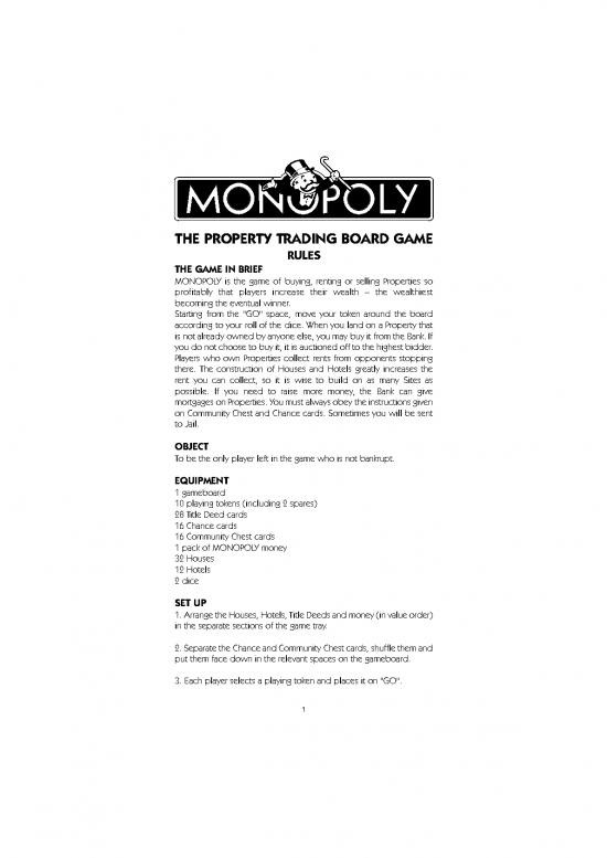 Monopoly Rules Pdf 122324 | Monopoly Instructions