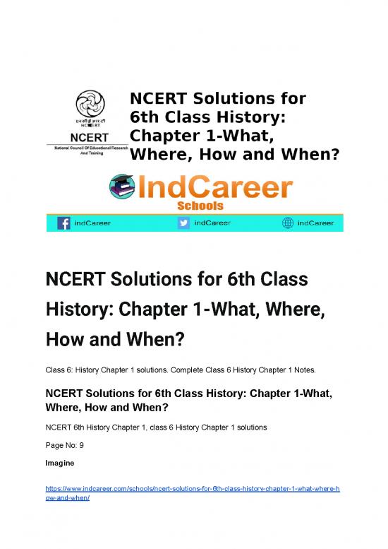 Ncert Solutions For 6th Class History Chapter 1 What Where How And When