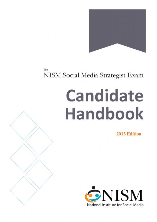 Certification Pdf 120808 | Nism Social Media Strategist Candidate Handbook