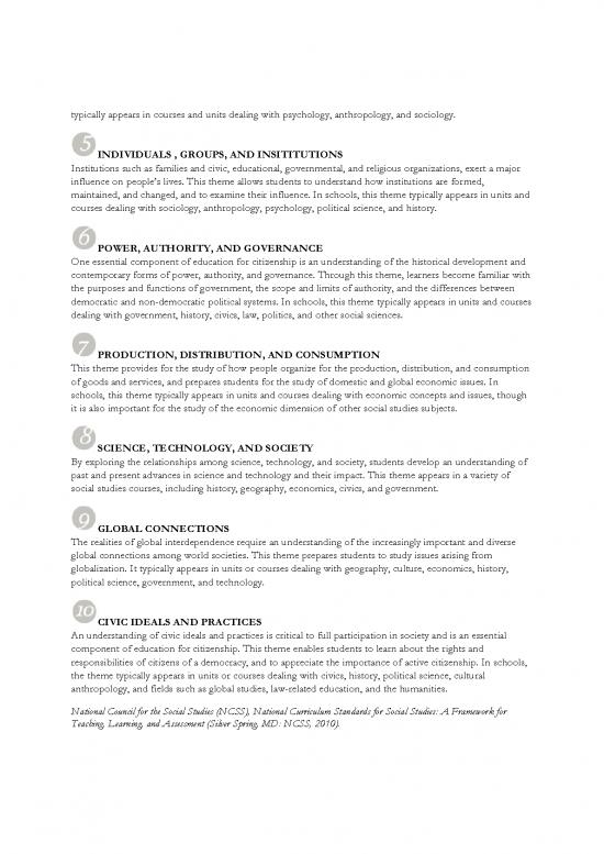 Ncss Standards Pdf 121917 | National Council For The Social Studies Themes