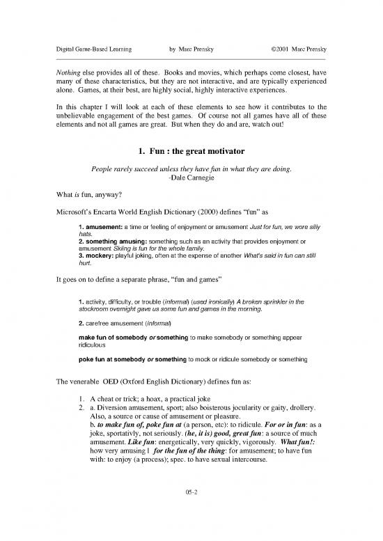 Prensky Digital Game Based Learning Ch5 Prensky Digital Game Based Learning Ch5