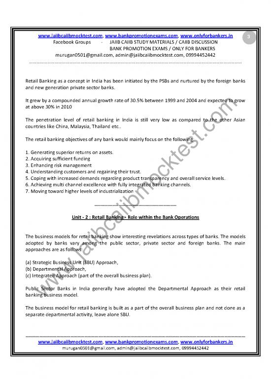 Study Pdf 120537 | Caiib Retail Banking Short Notes By Murugan