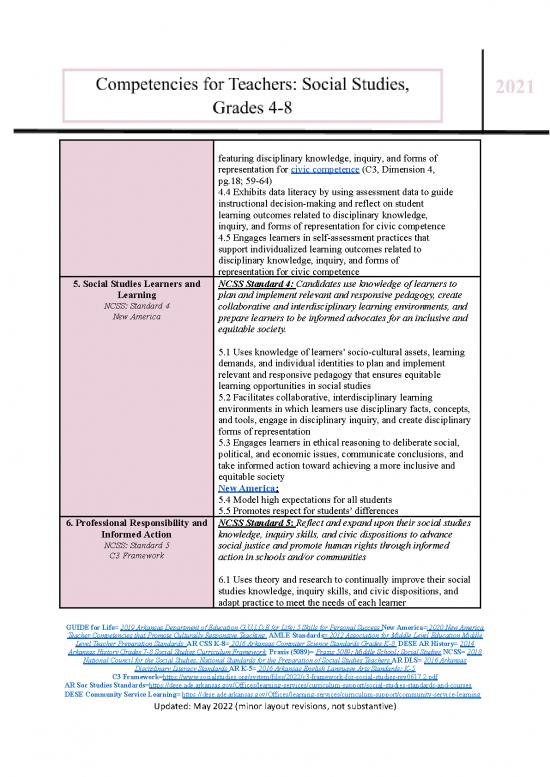 Ncss Standards Pdf 121169 | Social Studies 4 8 Competencies Final 2021 ...