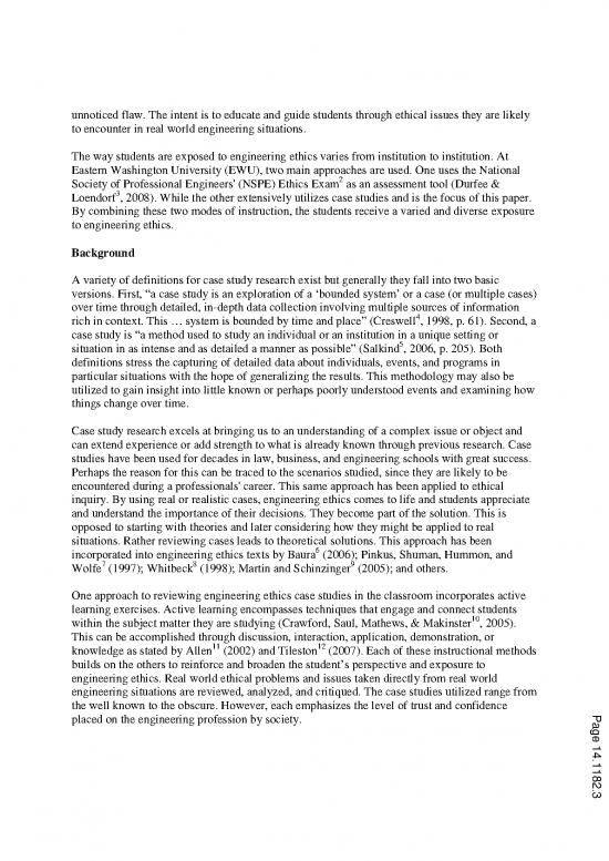 Study Pdf 120294 | The Case Study Approach To Engineering Ethics