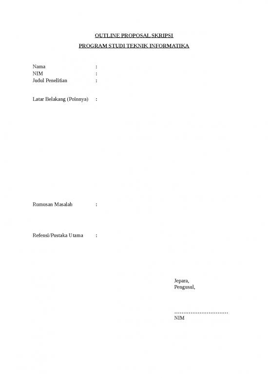 Penelitian Pustaka Adalah 11403 | Lembar Outline Proposal Skripsi ...