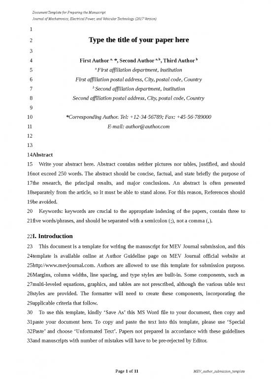 Mev Author Submission Template 1 | Sample Submission