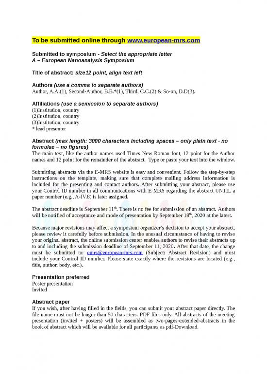 Abstract Template Nanoanalysis | Sample Submission