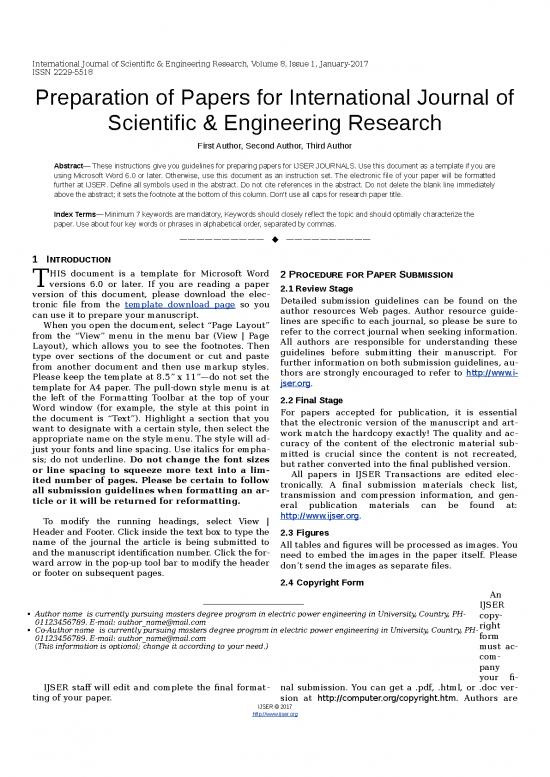 Electronic Spread Sheet 11921 | Ijser Template | Sample Submission