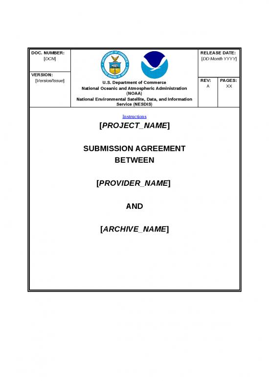 Agreement Sample 11947 | Noaa Sub Agreement Draft | Sample Submission