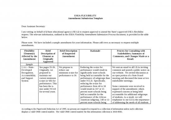 Amendment Sample Template | Sample Submission