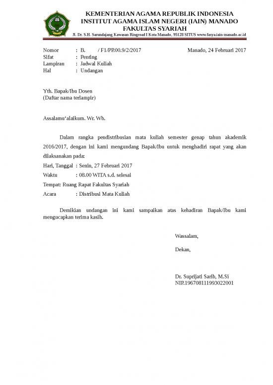 Contoh Surat Undangan | File Undangan