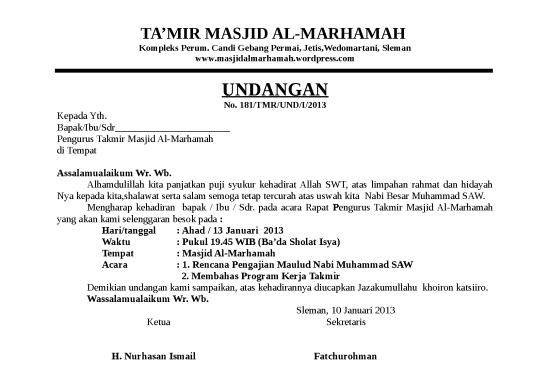 Undangan No 181 Rapat | File Undangan