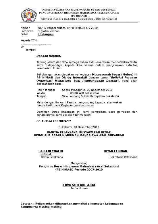 Surat Undangan Via Email | File Undangan