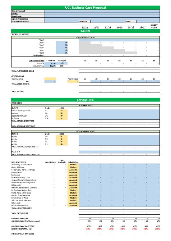 Excel Sheet Download 12408 | 1 Ucl Business Case Financial Planning ...