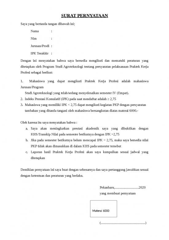 File - Surat Pernyataan Id 12698 | Surat Pernyataan Ipk Rendah