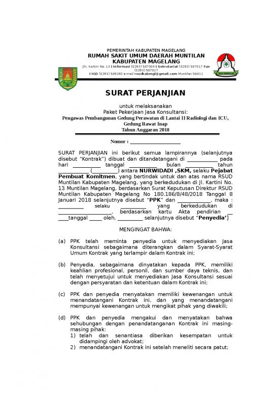 Draft Surat Perjanjian