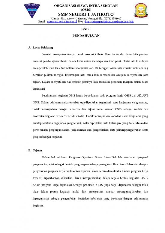 Proposal Program Kerja Osis | Proposal File