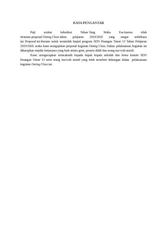 Contoh Proposal Outing Class | Proposal File