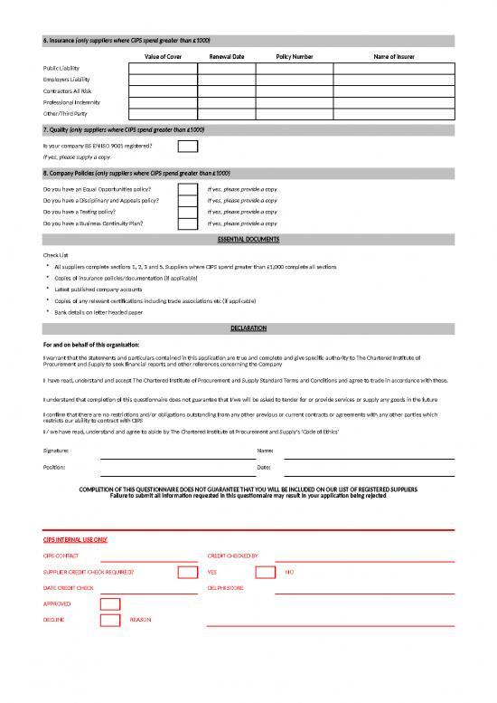 Account Template Excel Free Download 11567 | Supplier Application Form ...