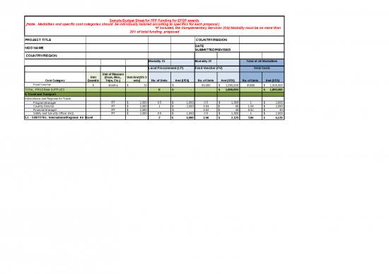 Excel Sheet Download 11693 | Ffp Efsp Full Application Budget Template ...