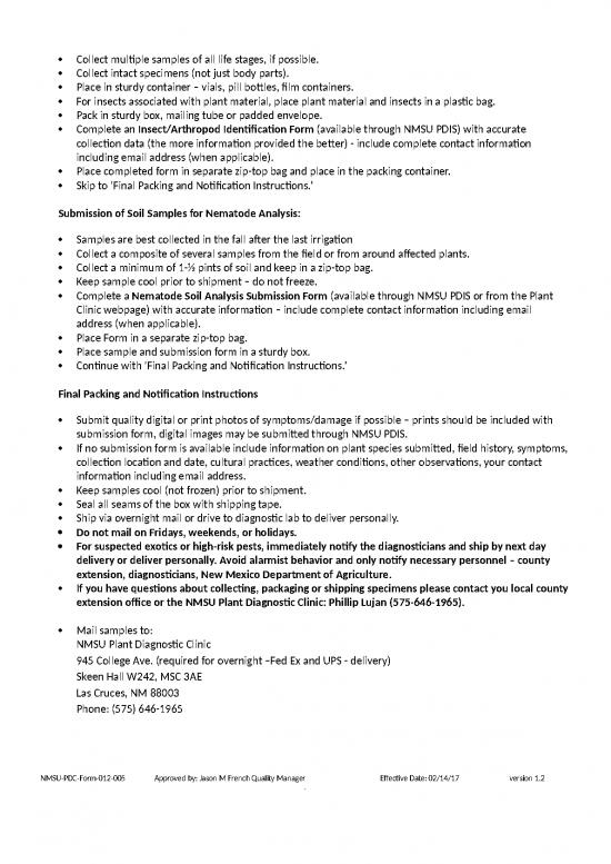 Microsoft Word Checklist Template 11714 | Nmsu Pdc Form 012 005 Guidelines For Sample Submission ...