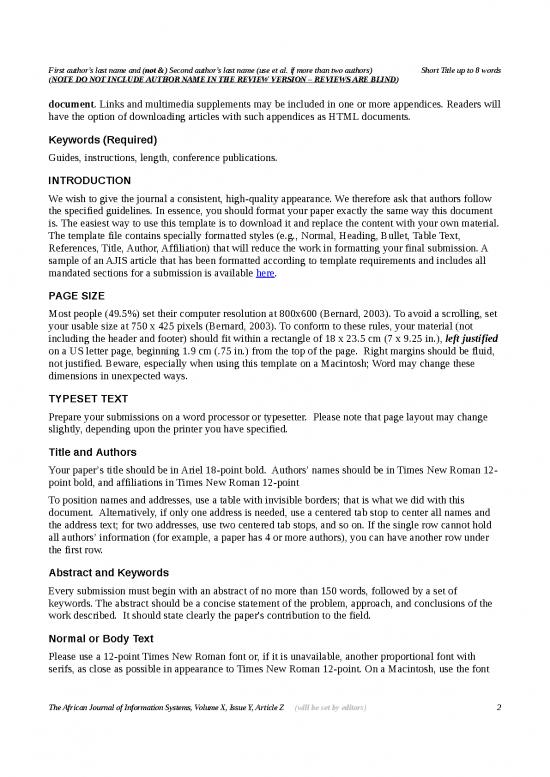 Submission Template | Sample Submission