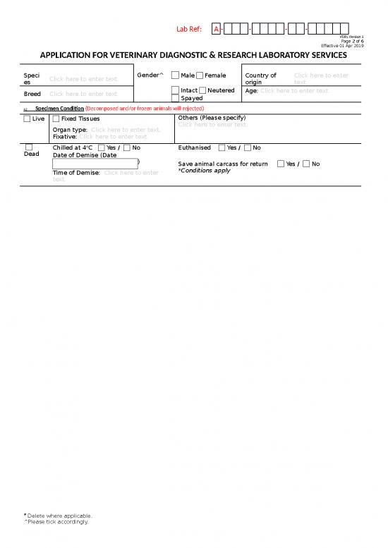 Vdrl Submission Form Ver 1 Main 20190401 | Sample Submission