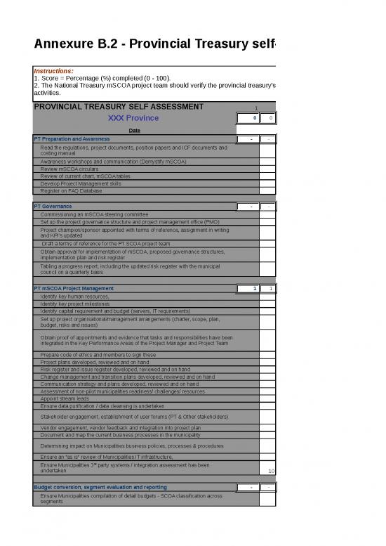 Excel Sheet Download 12072 | Annexure B2 Pt Self Assessment Tool 2 ...