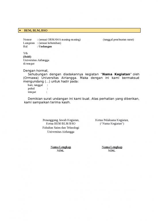 Format Surat Undangan Resmi | File Undangan