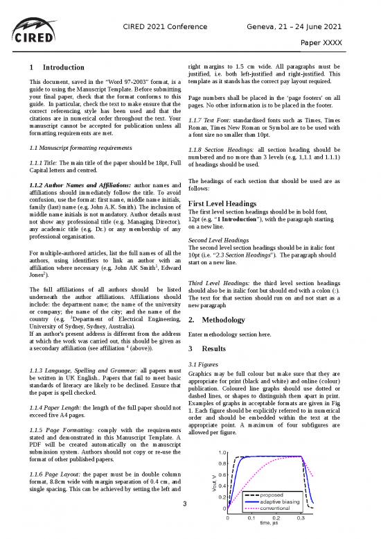 Full Paper Template With Cired Logo New | Sample Submission