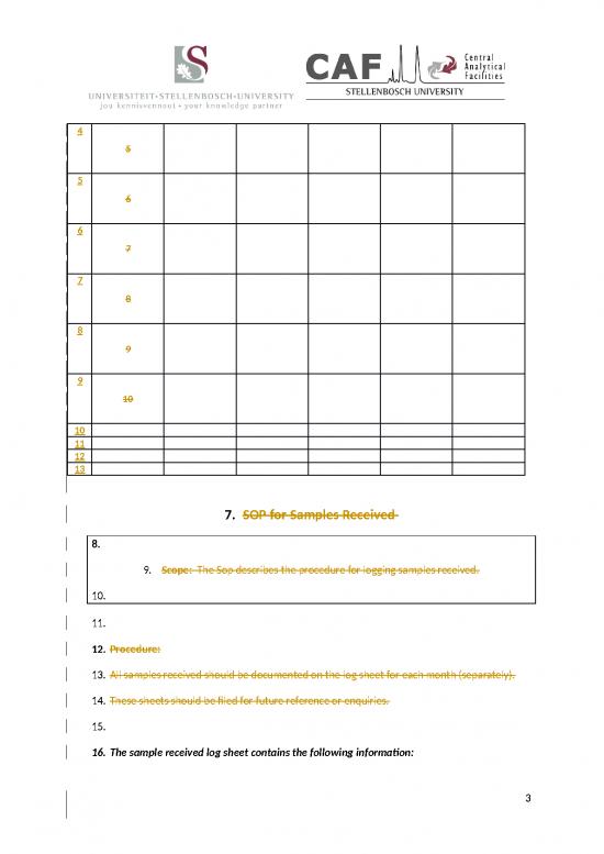 Sample Receiving Sop (002) | Sample Submission