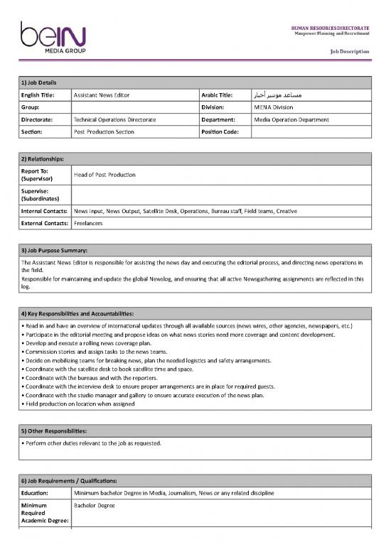 Assistant News Editor