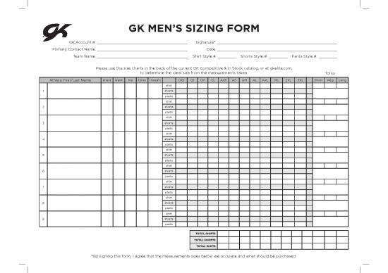 Measurements Pdf 124928 | 2020 Gk Sizing Forms