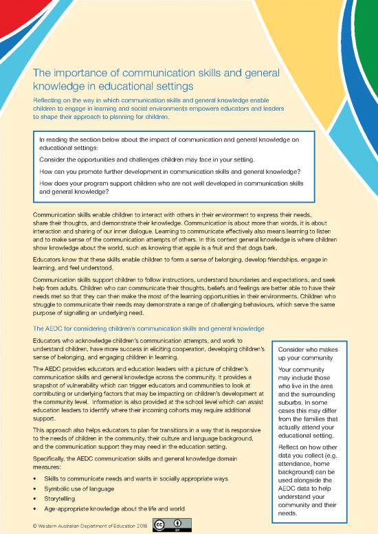 General Knowledge Pdf 123491 | Aedc Sa Domain Guide Comms Skills