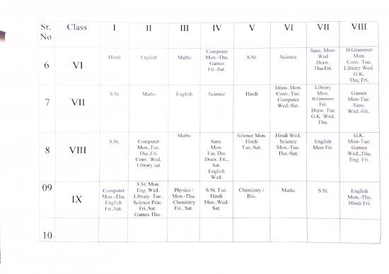 Class Timetable
