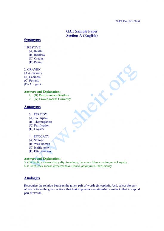 General Reading Test Pdf 124657 | Gat Sample Paper