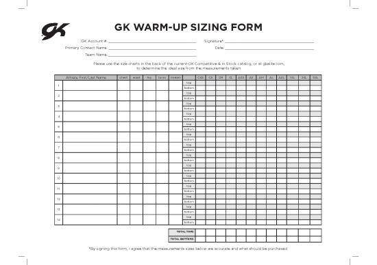 Measurements Pdf 124928 | 2020 Gk Sizing Forms