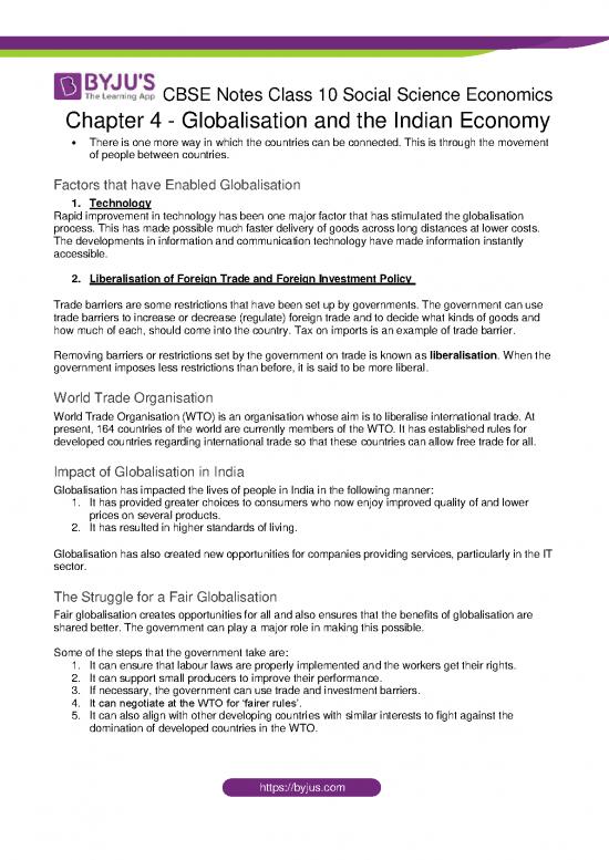 Theory Of Production Pdf 126401 Cbse Notes Class 10 Social Science